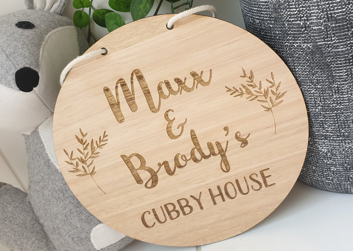Engraved Cubby House Sign – Coco and Pearl Design Studio
