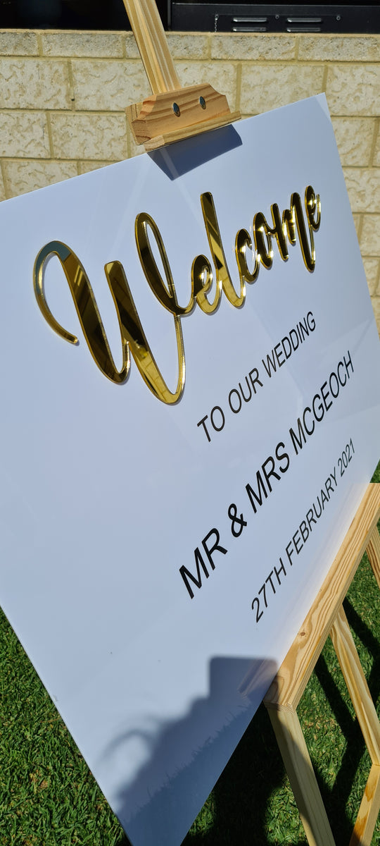 Acrylic & Vinyl Welcome Sign – Coco and Pearl Design Studio